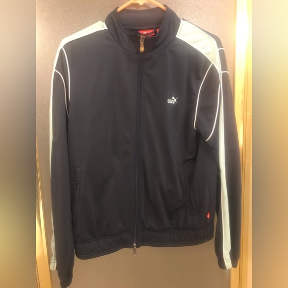 Puma | Jackets & Coats | Puma Large Navy And Light Blue Zip Jacket ...